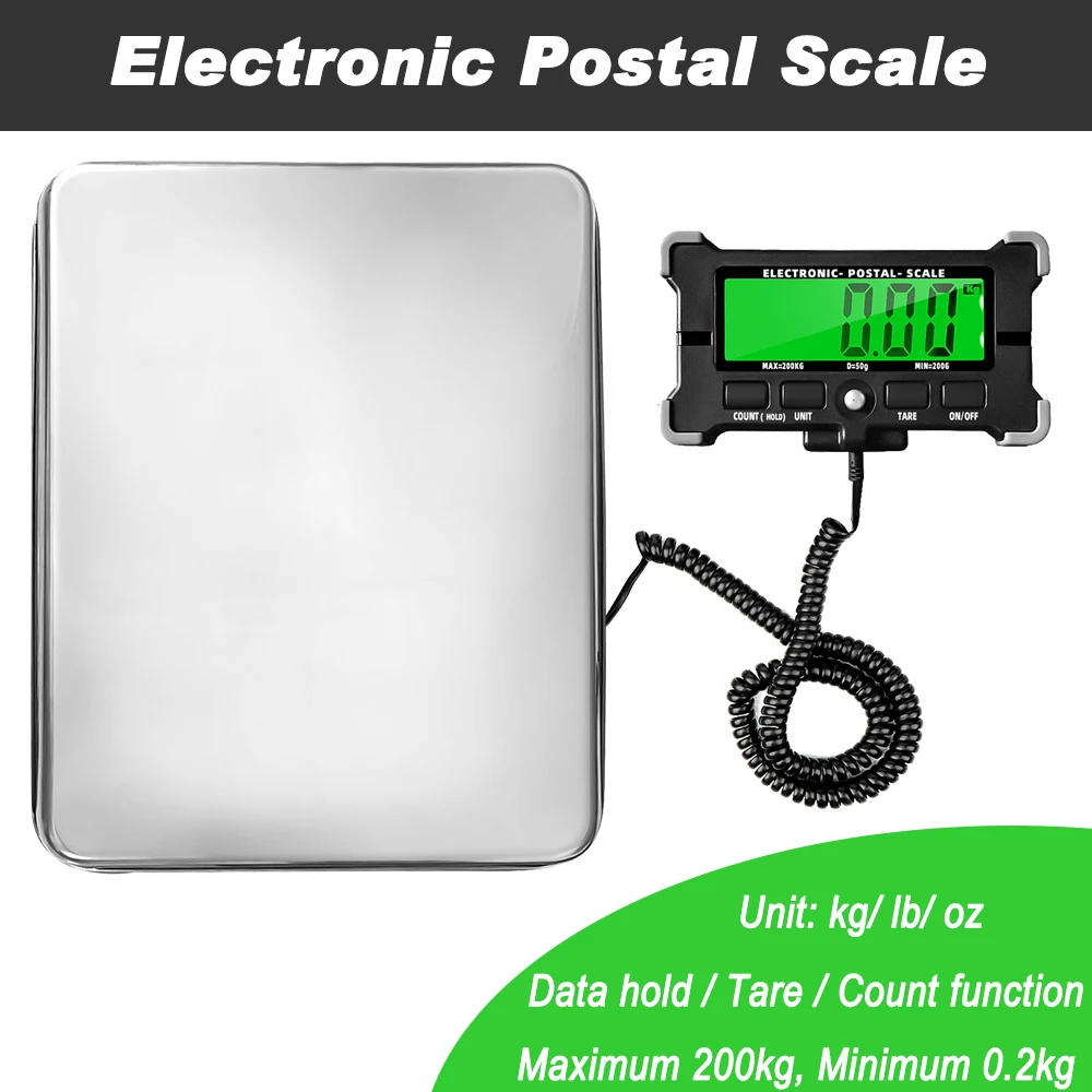 Electronic Postal Scale 440 Lbs 0.05kg Stainless Steel Digital Scale ...