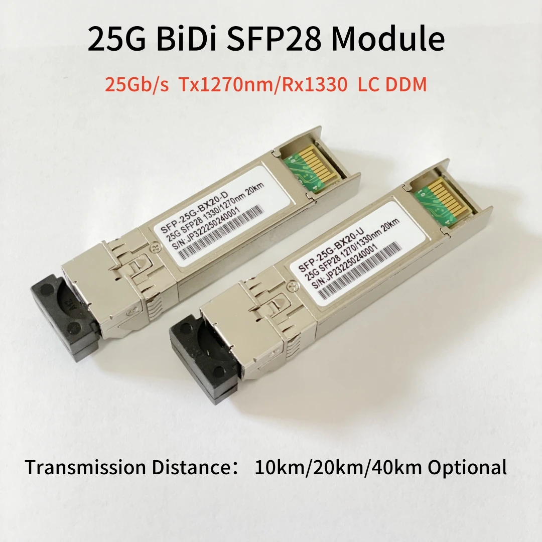25Gb BiDi SFP28 Transceiver Module Tx1270/Rx1330nm SFP-25G-BX10-U/D ...