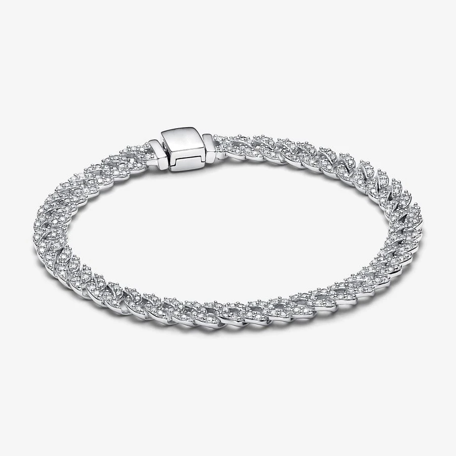 2024-New-Timeless-Pav-Cuban-Chain-Bracelet-Silver-Plated-925-Women-s ...