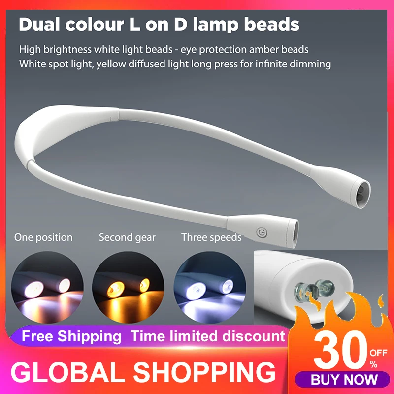 Led Adjustable Neck Reading Book Lights Lamp | Rechargeable Led Neck ...
