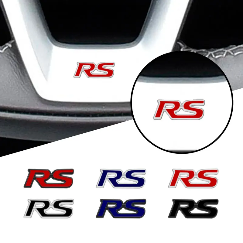 Car-Interior-Small-Metal-Sticker-RS-Logo-Car-Steering-Wheel-Emblem ...
