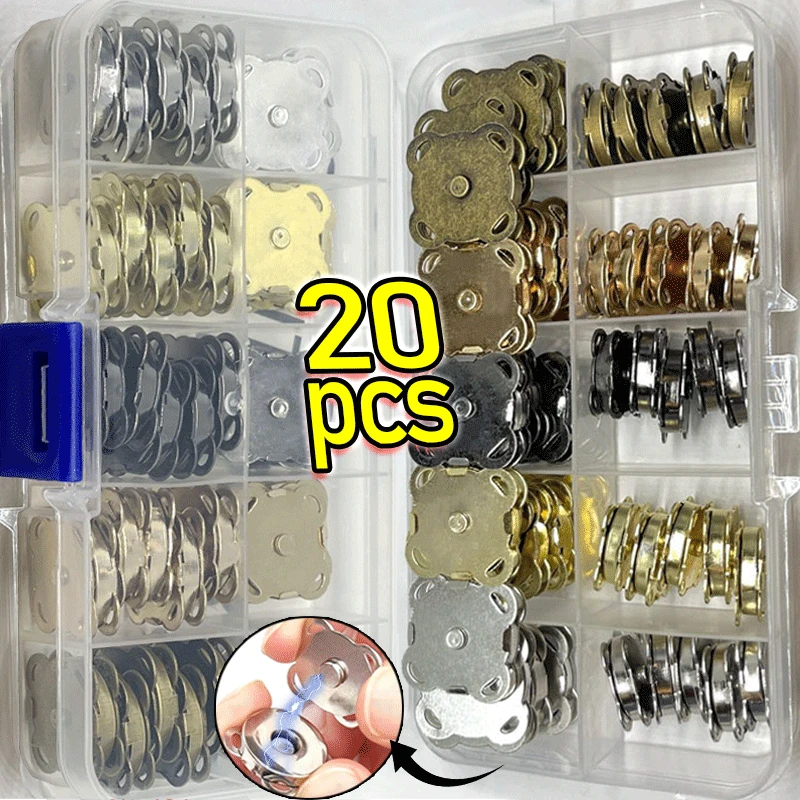 1-20set-Magnetic-Snap-Fasteners-Clasps-Buttons-Handbag-Purse-Wallet ...