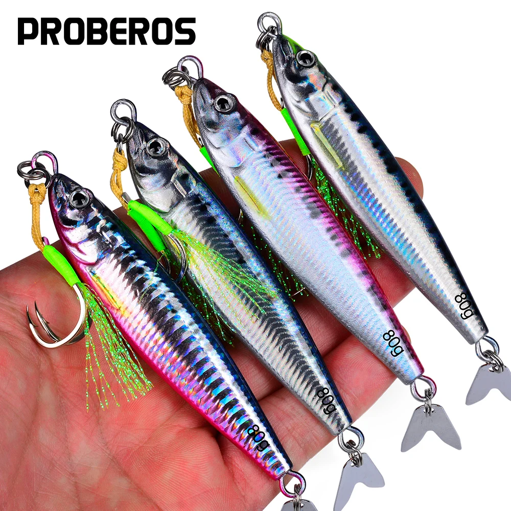PROBEROS 1/4 PCS Slow Sinking Metal Jig Fishing Lures - 3D Printed Hard ...