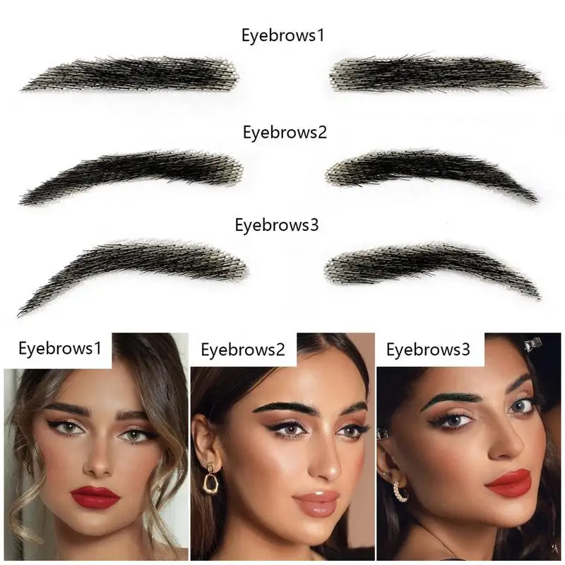 Fake-Eyebrowa-Handmade-Real-Hair-False-Eyebrows-Natural-And-Long ...