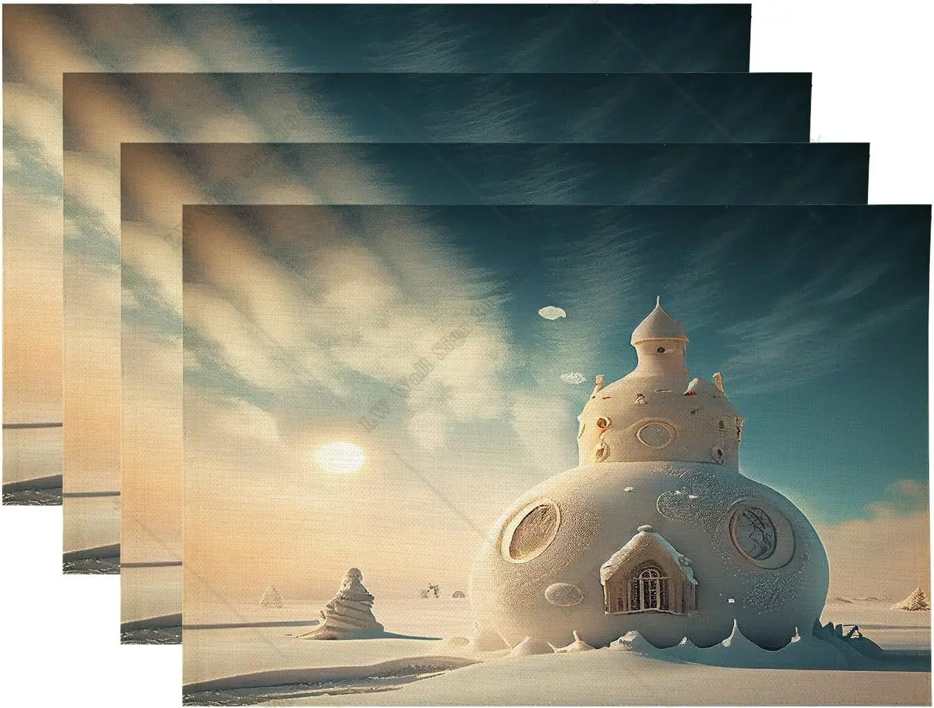 Winter-Magical-Snowman-Placemats-Castle-Place-Mats-for-Dining-Table ...