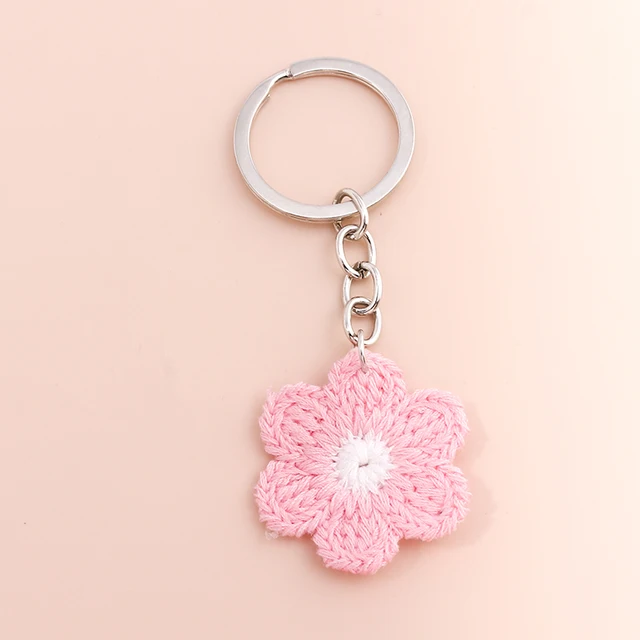 Cute Enamel Keychain Colorful Sakura Flower Key Ring Sweet Key Chains ...