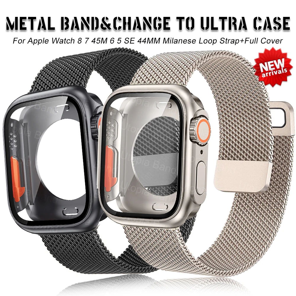 Upgrade-to-Ultra-Case-Magnetic-Loop-Strap-For-Apple-Watch-8-7-45mm-41mm ...