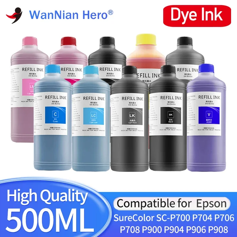 500ML-T47A1-T46A1-Dye-Ink-For-Epson-SureColor-SC-P700-P704-P706-P708 ...
