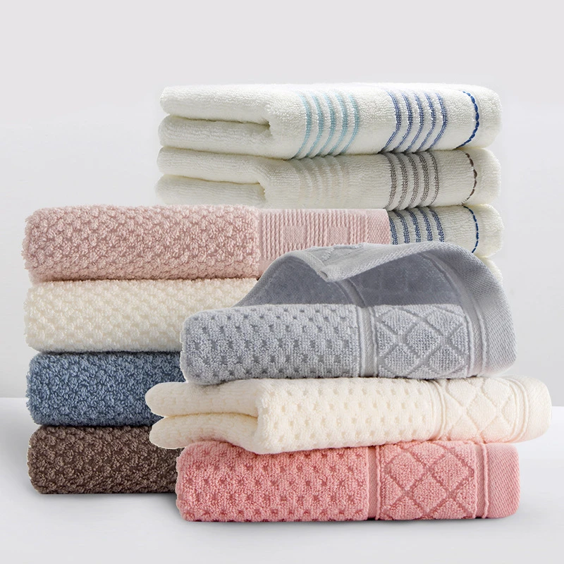 Outai Pure Cotton Plain Face Towel Honeycomb Satin File Towel Adult ...