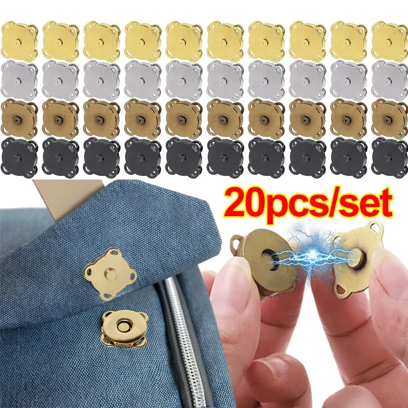 2-20pcs-Sewing-Metal-Magnetic-Snaps-Clasps-for-Purse-Handbags-DIY ...