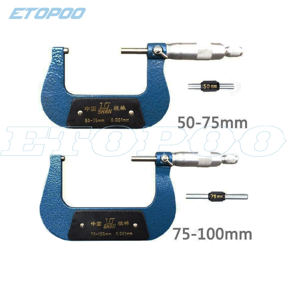 Shan brand Micron Outside micrometer 0-25mm 25-50mm 50-75mm 75-100mm 0 ...