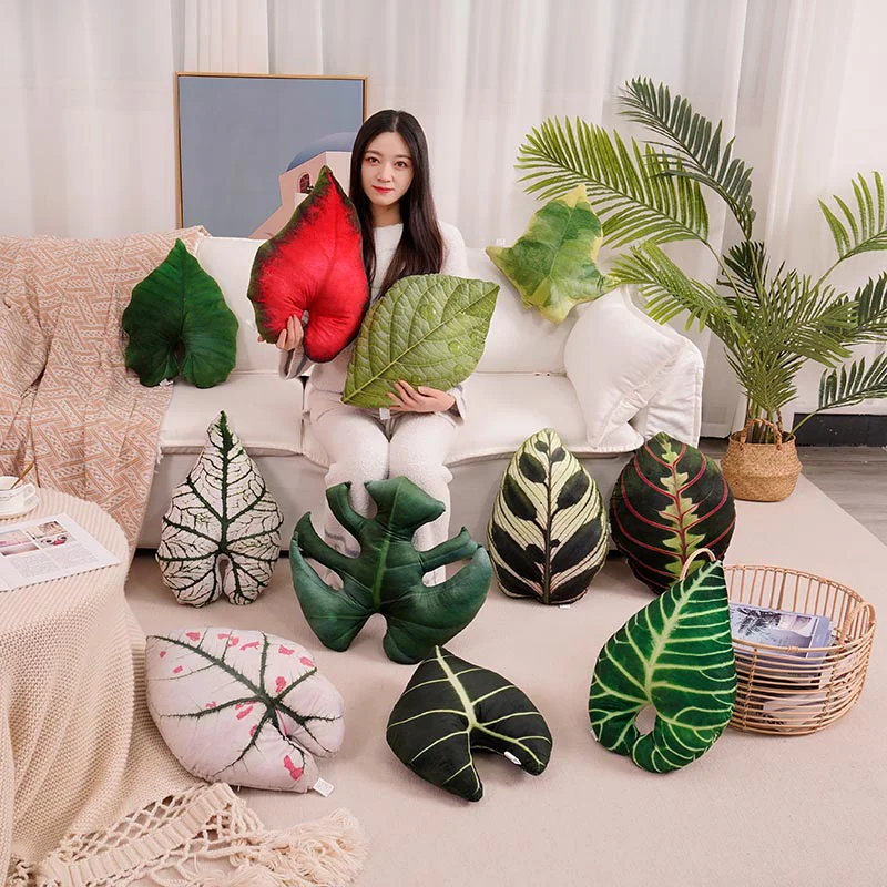 Lifelike-Three-dimensional-leaves-Plush-Toy-Stuffed-Monstera-Deliciosa ...