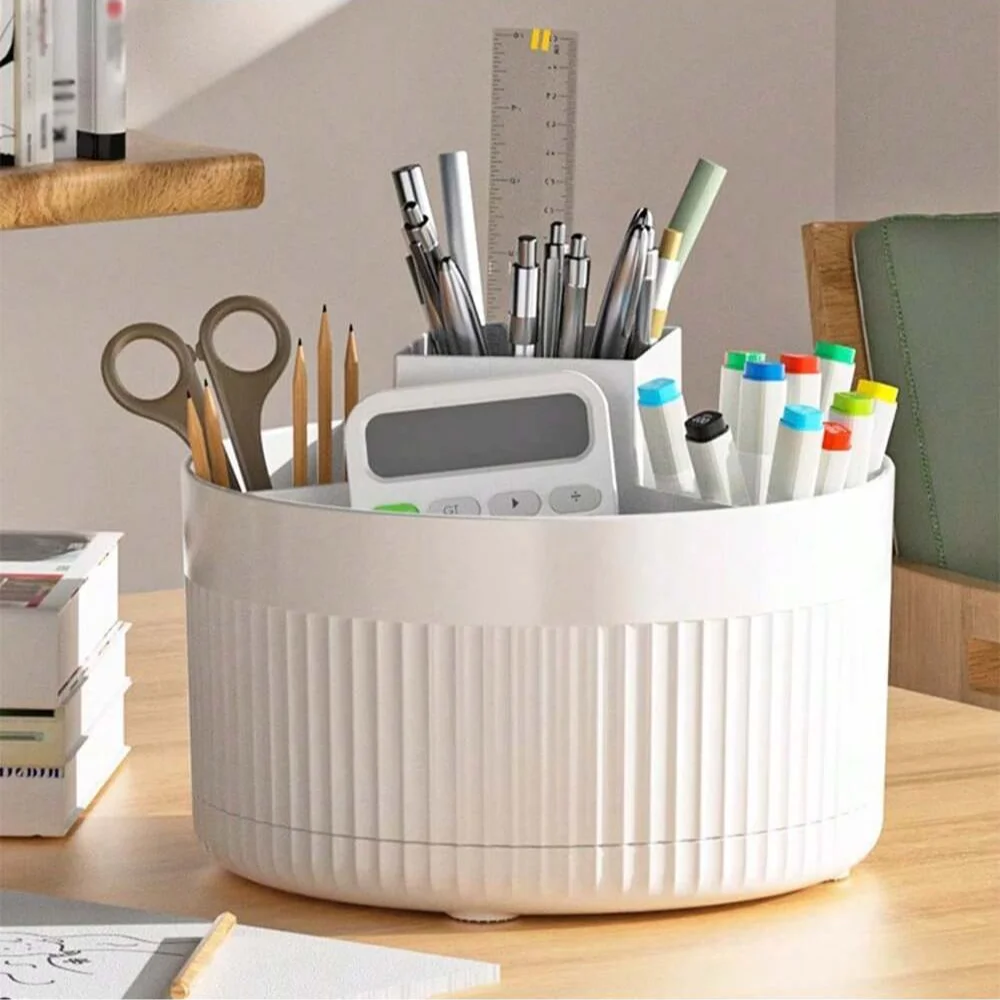 360-Degree-Rotating-Pen-Holder-Multi-Purpose-Stationery-Office-Supplies ...