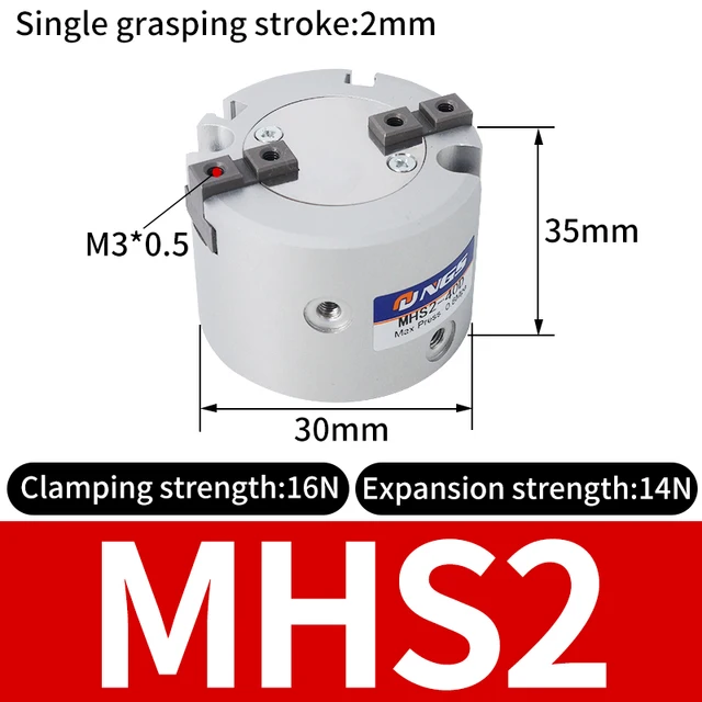 Pneumatic Parallel Style Three Finger Air Gripper Cylinder MHS2-20D ...