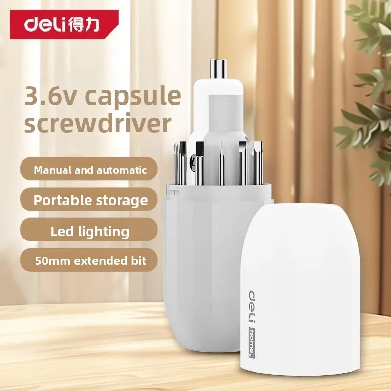 Deli 3.6V Electric Screwdriver Set Portable Intelligent Cordless ...