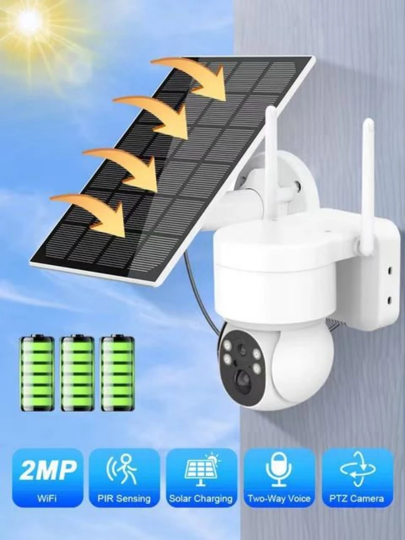 Solar Camera 4G WiFi Surveillance Camera Solar Panel 360°4MP 1080P HD ...
