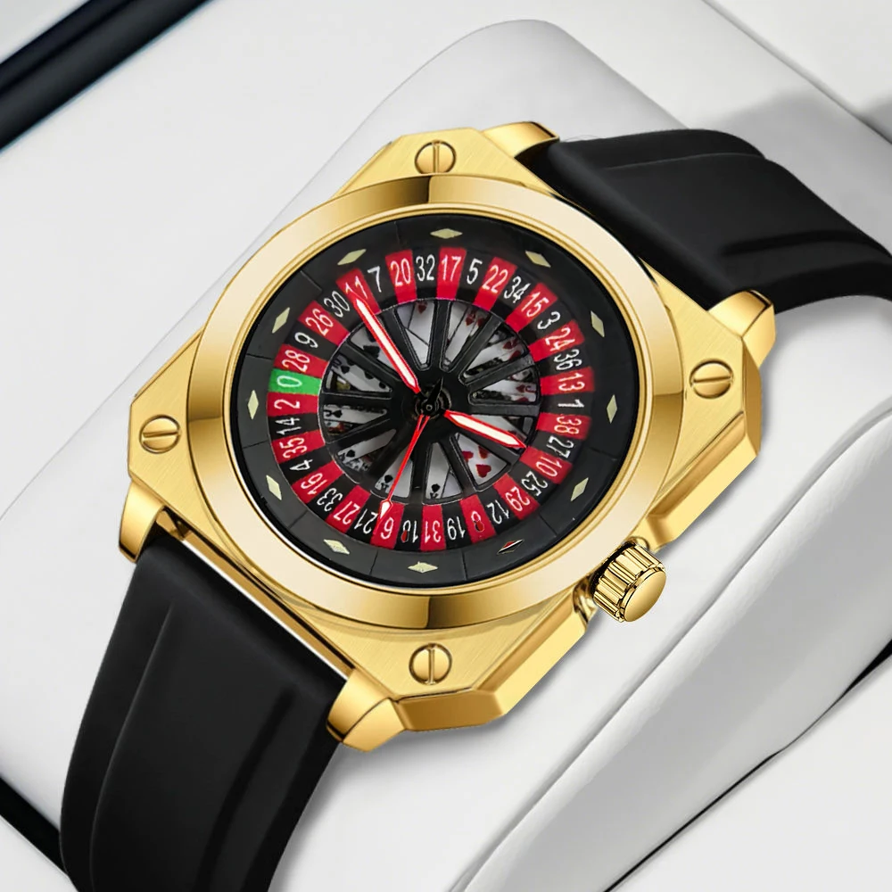 Reloj de póker con ruleta para hombre, estilo deportivo, correa de ...