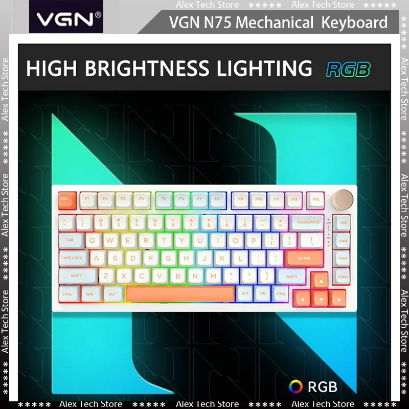 VGN-N75-Mechanical-Wireless-Keyboard-single-Three-Mode-Metal-Knob-75-Arrangement-Full-Key-Hot ...