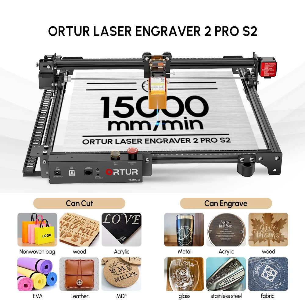 ORTUR Laser Engraving Cutting Machine CNC Roller Rotary DIY Printer ...