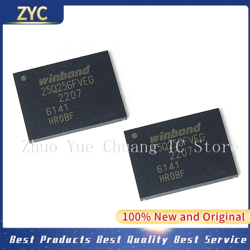 10 unidades/lote W25Q256FVEIG W25Q256FVEIG W25Q256FV W25Q256 FLASH 256MBIT SPI/QUAD WSON8 100% ...