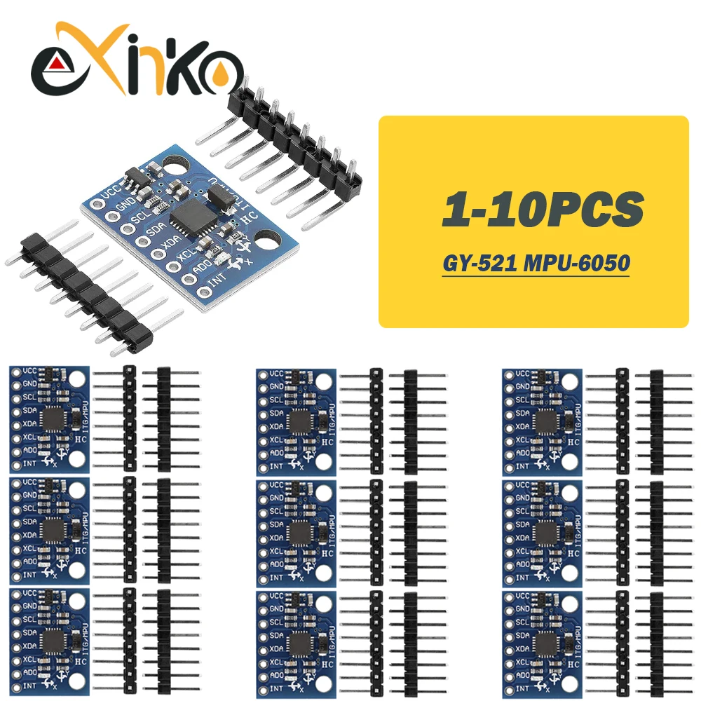 1-10PCS-IIC-I2C-GY-521-MPU-6050-MPU6050-3-Axis-Analog-Gyroscope-Sensors ...
