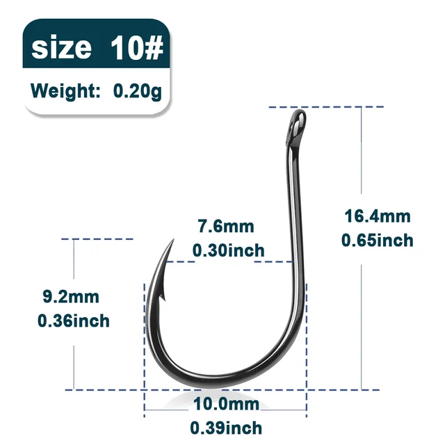 9KM Fishing Hooks 50~200Pcs Saltwater Fishing J Hooks Strong Sharp ...