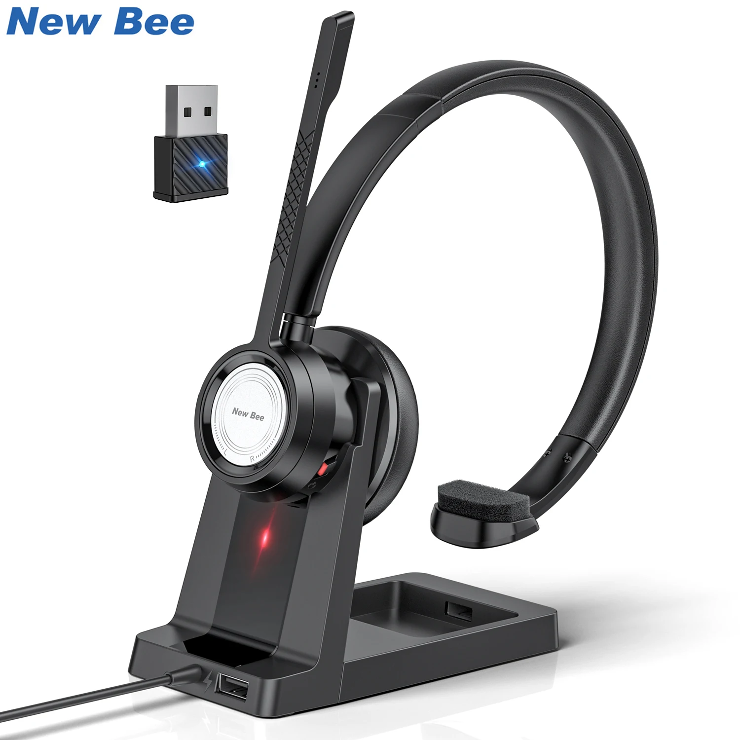 New-Bee-BH60P-Wireless-Headphones-with-Charge-Base-V5-0-Office-PC ...
