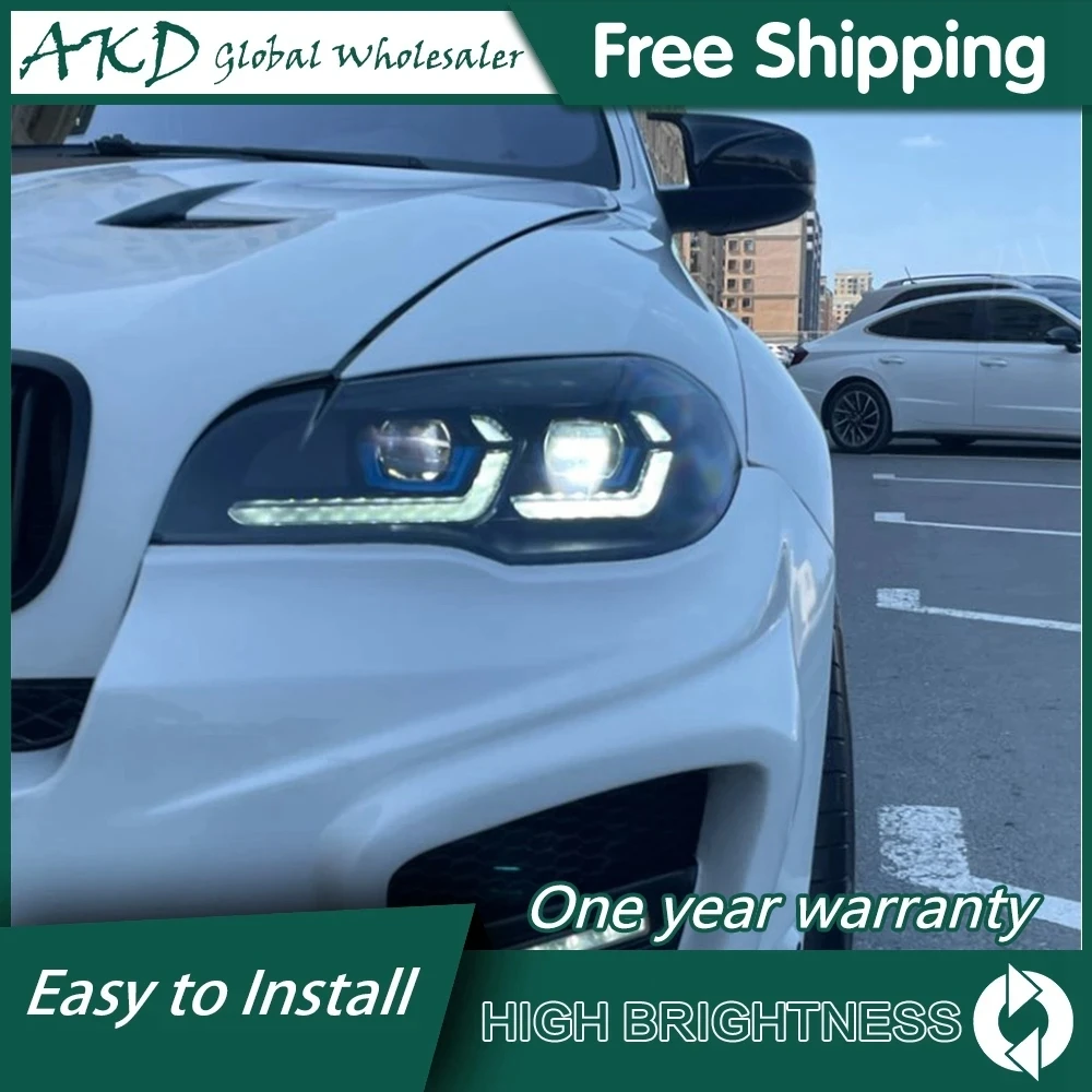 Car For BMW X5 E70 2007-2013 Headlights DRL Hella LED Bi Xenon Bulb Fog ...