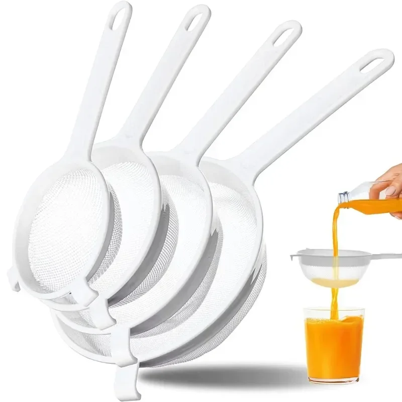 Kitchen Nut Milk Filter Plastic Fine Mesh Spoon Strainer Flour Sieve ...