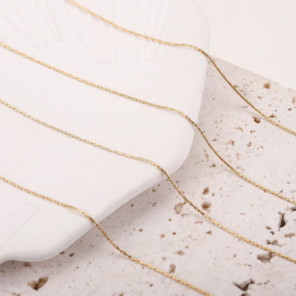 2m Stainless Steel Tiny Cable Gold Earring Chain 0.5mm Rope Chains For ...