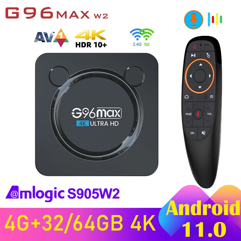 Android TV G96 MAX W2 Android 11 Amlogic S905W2 Smart TV Box Dual Wifi ...