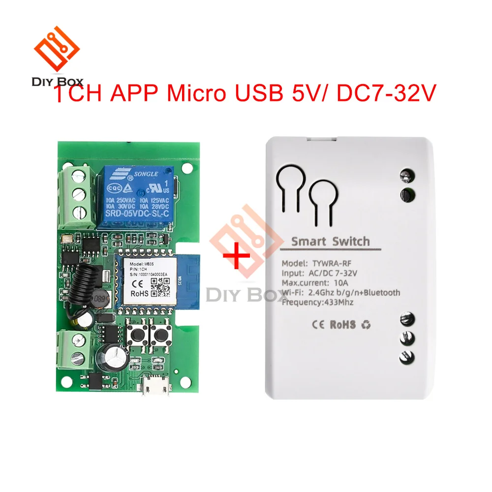 1CH-Tuya-Smart-Remote-Control-Wireless-Wifi-Switch-Module-DC7-32V-AC85 ...