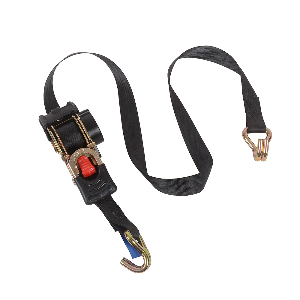 New Universal Auto Retractable Ratcheting Tie-down Strap with Double J ...