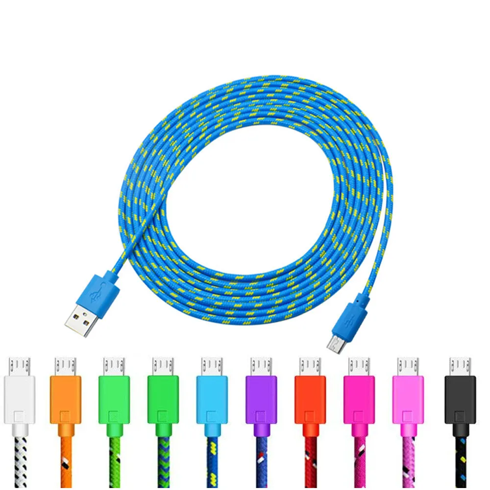 1m-3m-Braided-Micro-USB-Cable-Color-Data-Cable-for-Android-IOS-Mobile ...