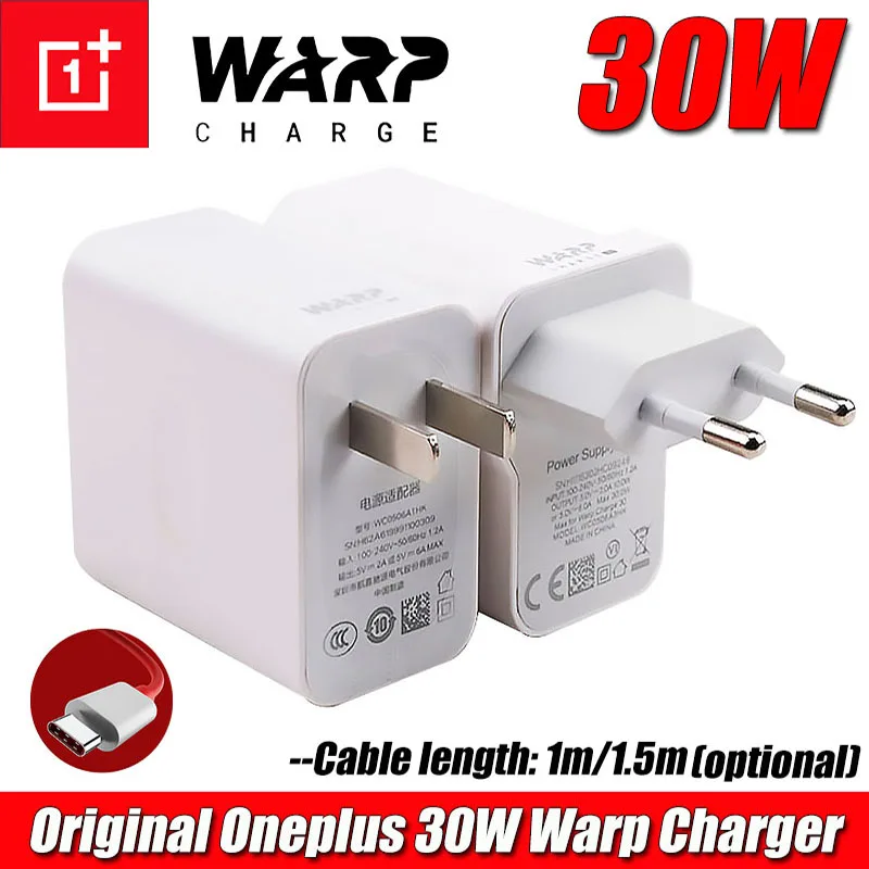 Original para OnePlus 7T Pro 30W Warp Charger 6A tipo c Cable Dash ...