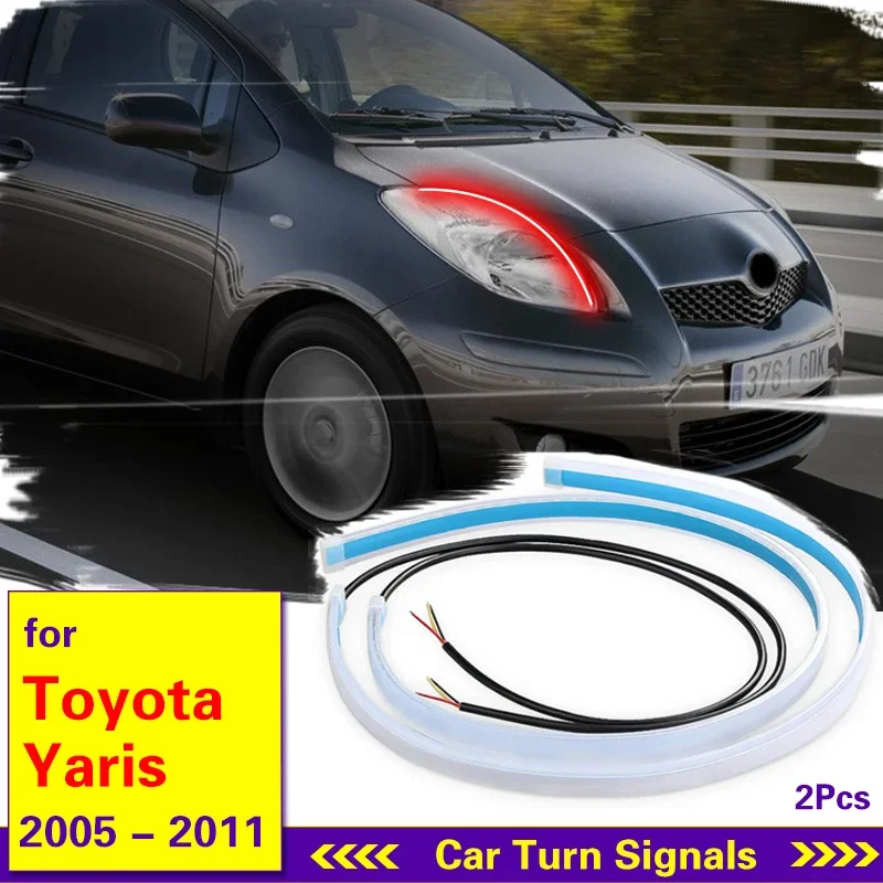 2pcs-LED-DRL-For-TOYOTA-Yaris-2005-2011-Car-Daytime-Running-Light ...