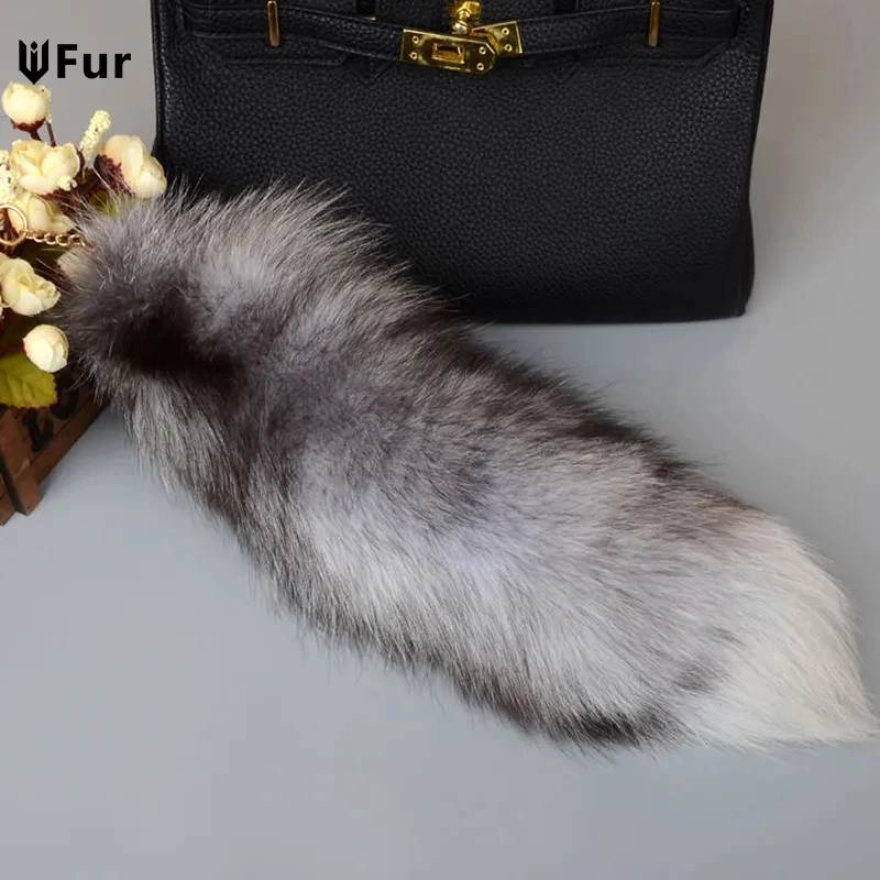 40cm-Real-Fox-Fur-Tail-Large-Long-Natural-Fur-tail-Keychain-Pendant ...