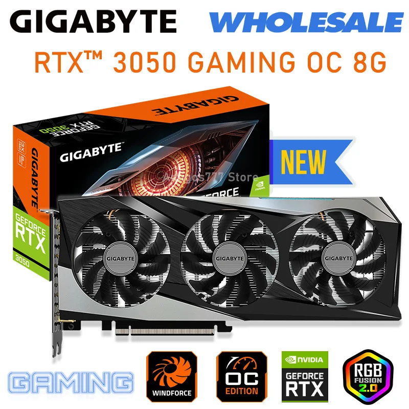Nvidia rtx 3050 cartão gddr6 8gb rtx 3050 jogos oc gddr6 gráficos pci ...