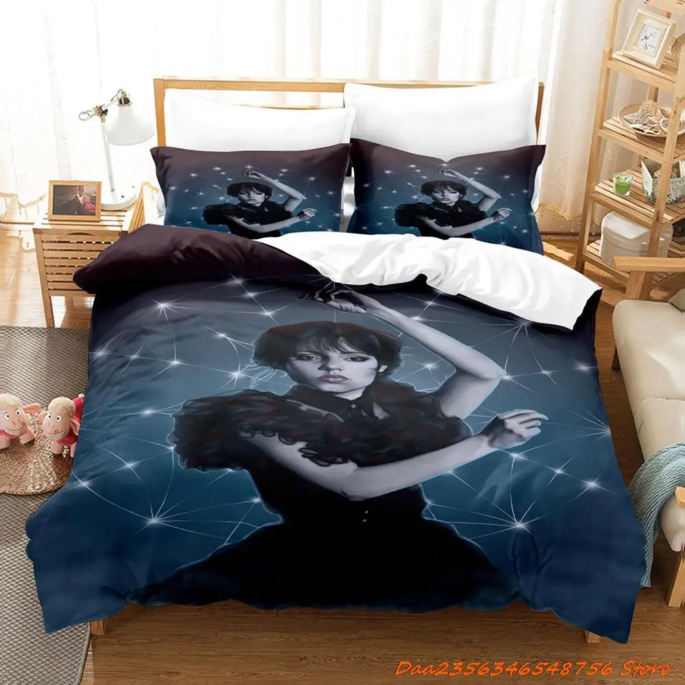 Wednesday-Addams-Bedding-Set-Cartoon-Anime-three-piece-set-Adult-Kid ...