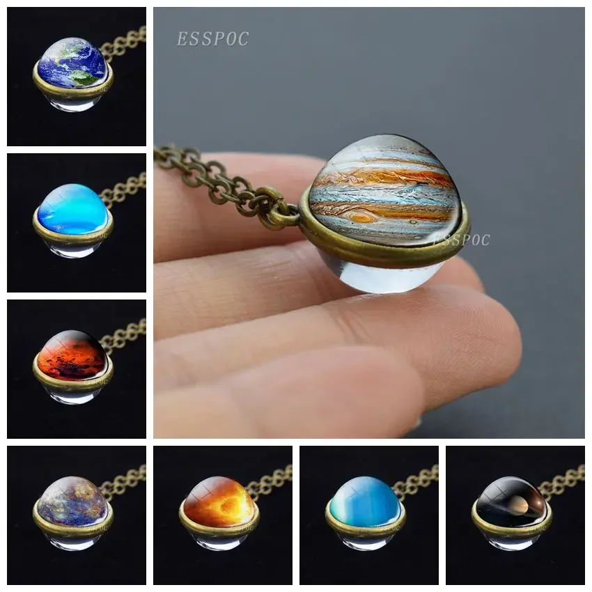 Eight-Planet-Space-Glass-Ball-Necklace-Jupiter-Sun-Earth-Glass-Sphere ...