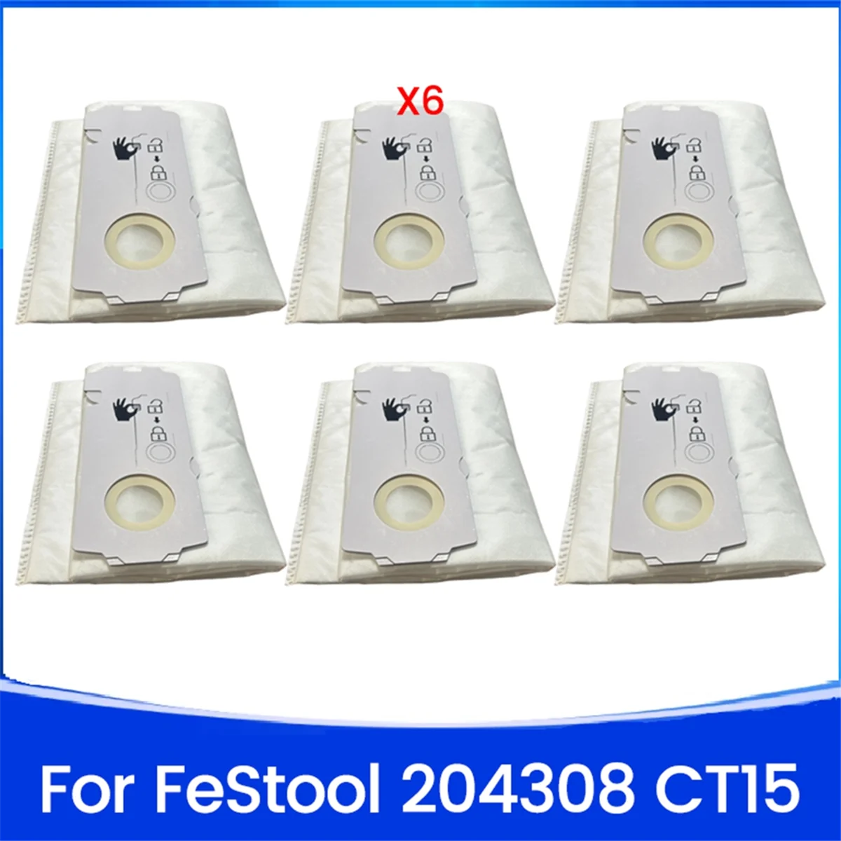 NEW 6PCS 204308 CT Mini/Midi -2/5 Filter Dust Bag for FeStool 204308 CT ...