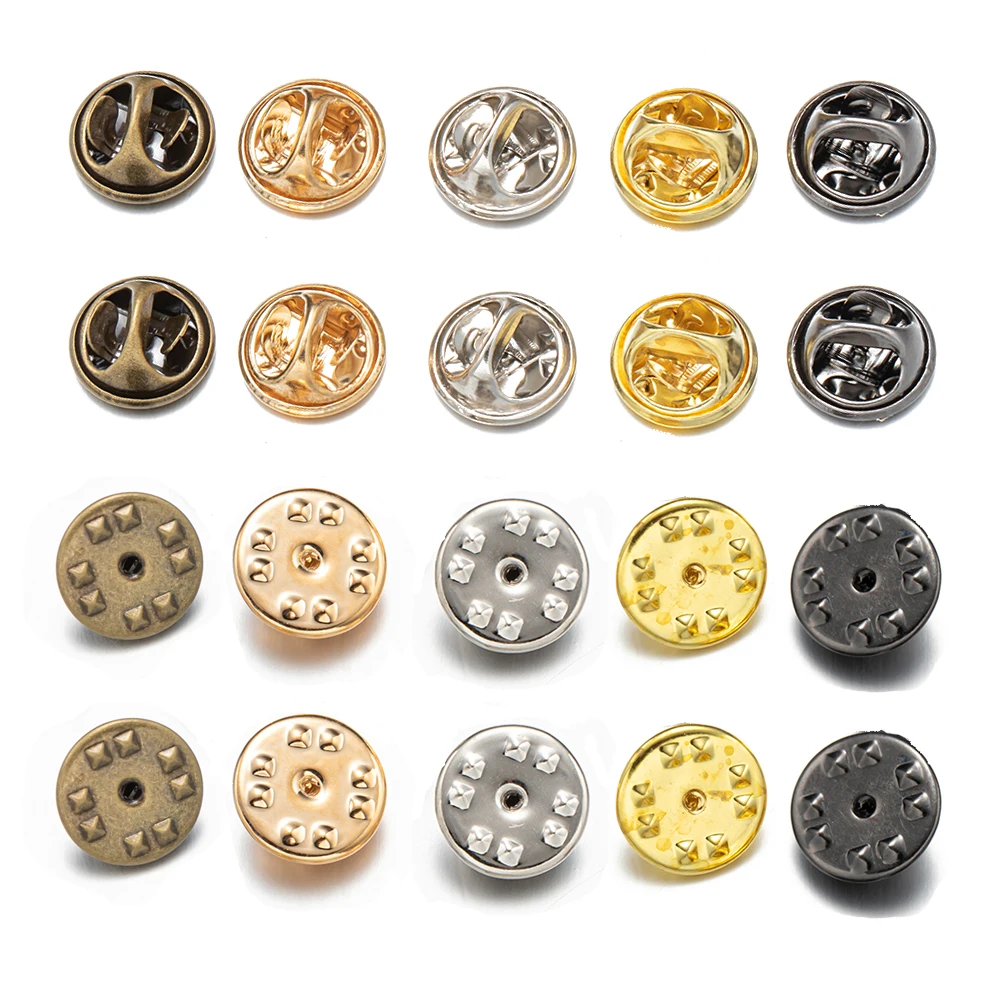 50-100pcs-Metal-Brooch-Pin-Back-Squeeze-Badge-Holder-Butterfly-Clasp ...