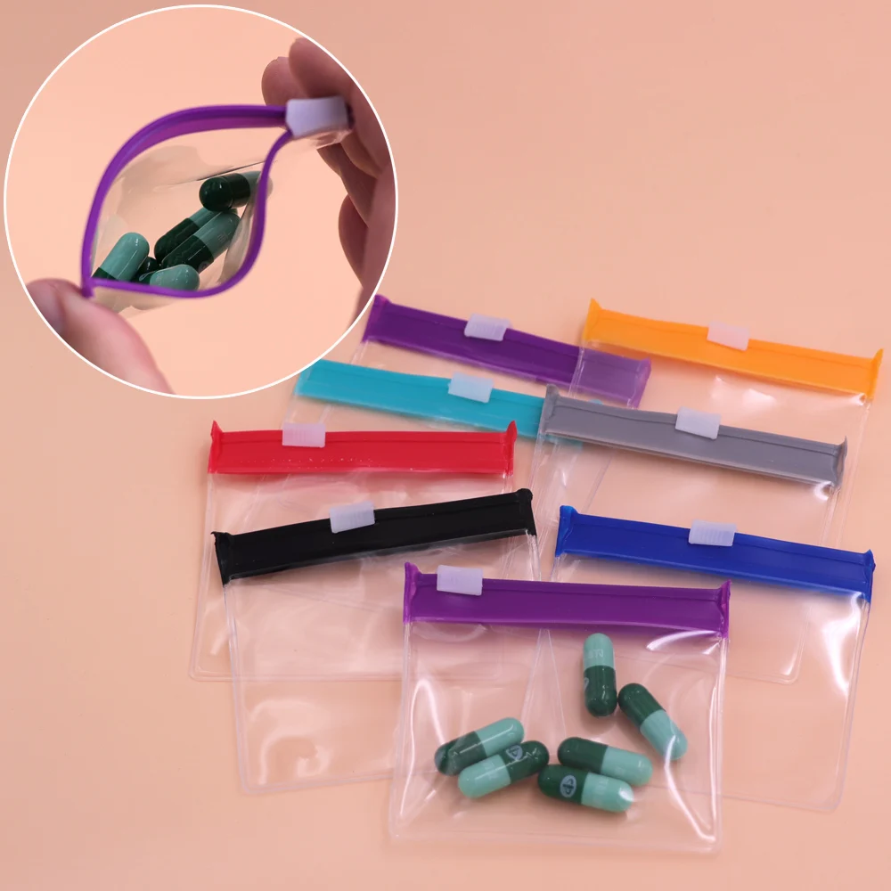 7 Pcs Reusable Zippered Pill Bags, Waterproof Travel Medicine Organizer ...