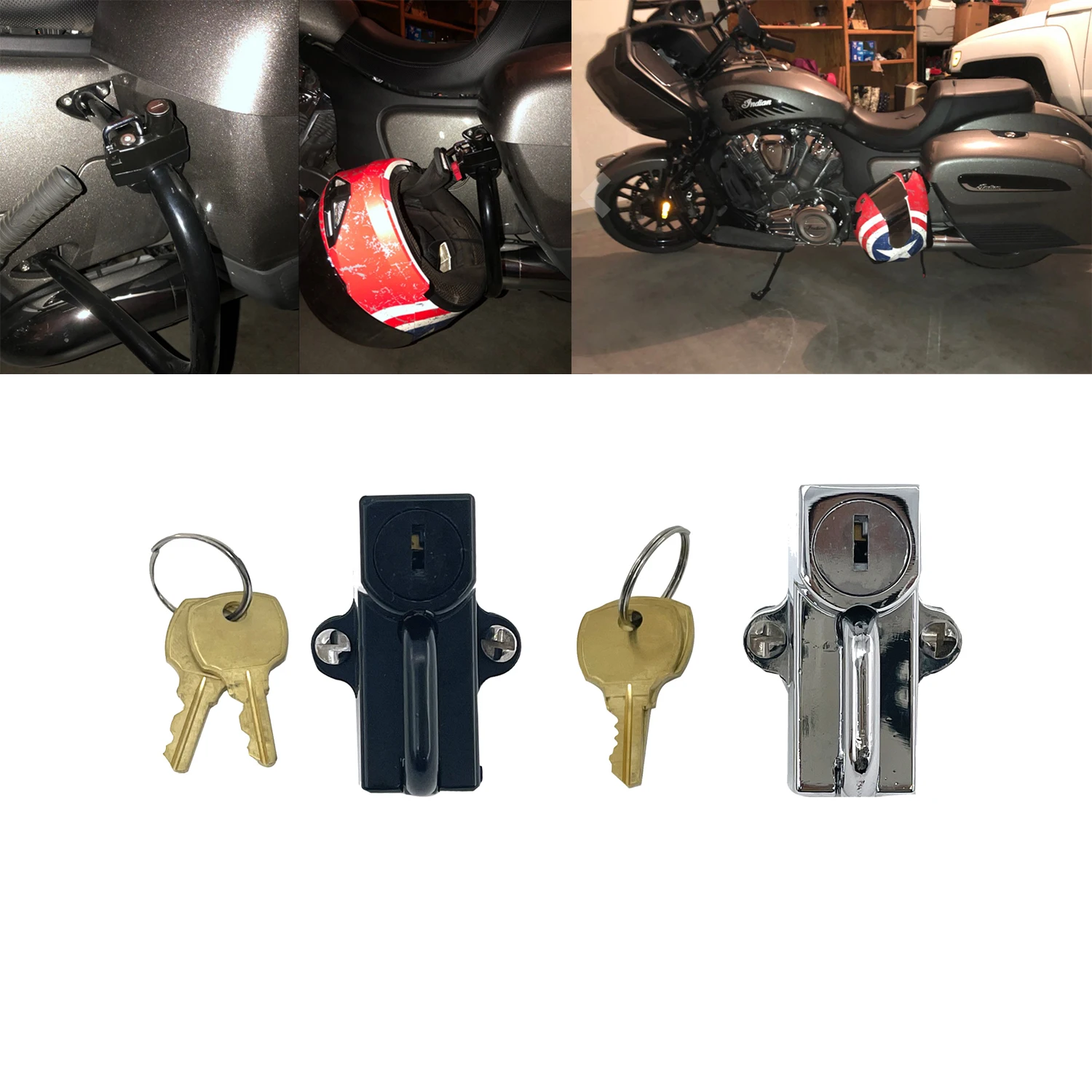 7/8" To 1" 22-25MM Universal Motorcycle Anti-Theft Security Helmet Lock ...