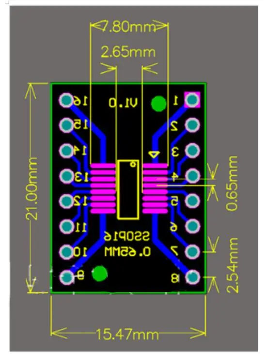 TSSOP16 SSOP16 SOP16 - DIP16 어답터 PCB 보드(TSSOP16 SSOP16 SOP16 - DIP16 ...