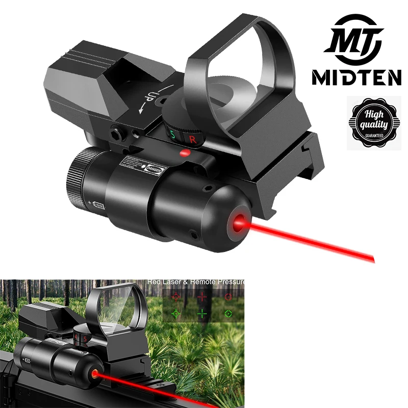 MidTen-1X22X33-Reflex-Sight-Red-Dot-Sight-Rojo-Verde-4-Ret-cula-ptica ...