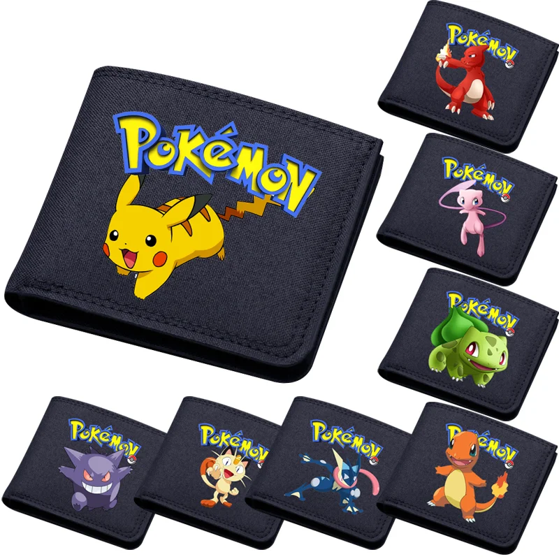 Pokemon-Pikachu-Short-Wallets-Cartoon-Nylon-Wallet-Portable-Fashion ...