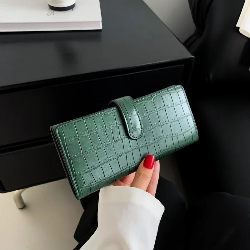 Solid-Alligator-Thread-Hasp-Long-Wallets-2024-High-Quality-Fashion-Fold ...