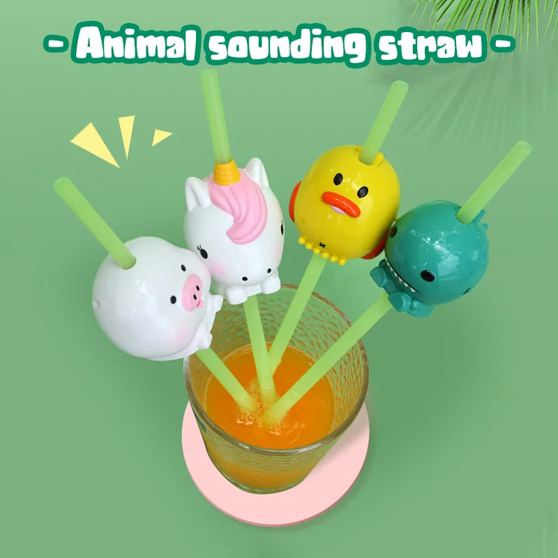 Creative-Cute-Pig-Called-Cartoon-Animal-Sounding-Straw-Funny-Simulated ...