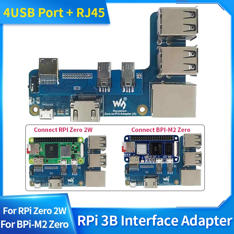 Raspberry-Pi-Zero-2W-Banana-Pi-M2-Zero-to-RPI-3B-Expansion-Board-4USB ...